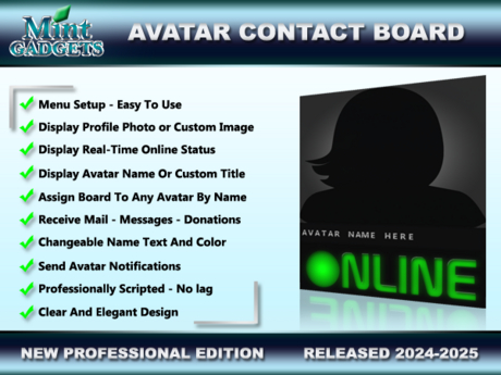 Second Life Marketplace - NewYearSale! (COPY VERSION) Avatar Contact Online Status Board With ...